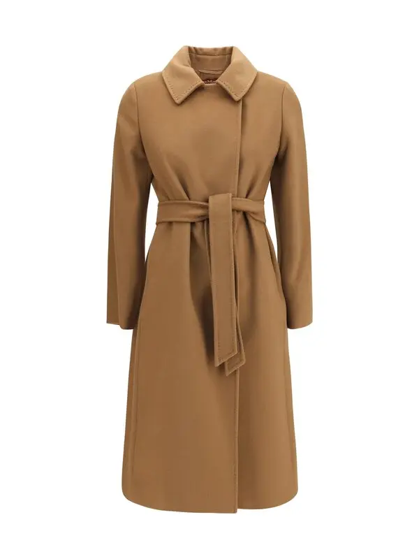 Max Mara Bcollag Coat In Virgin Wool - Cream