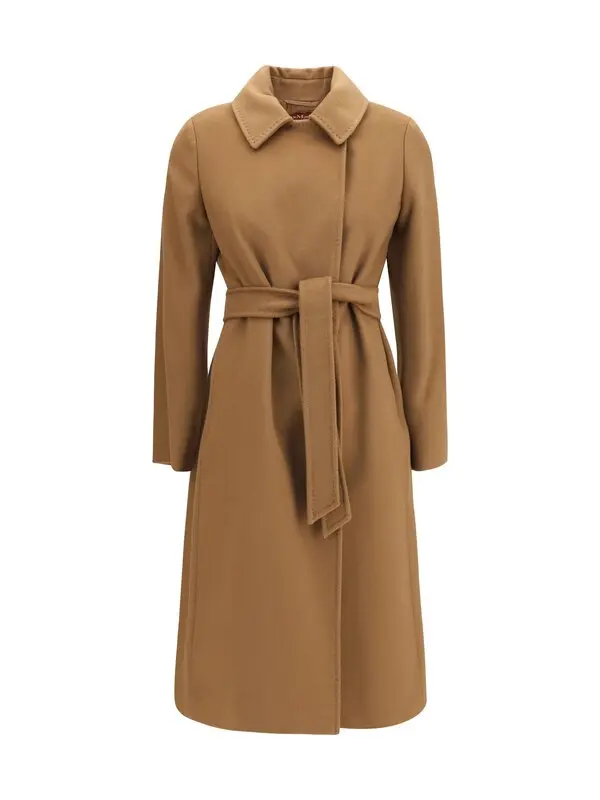 Max Mara Bcollag Coat In Virgin Wool - Cream