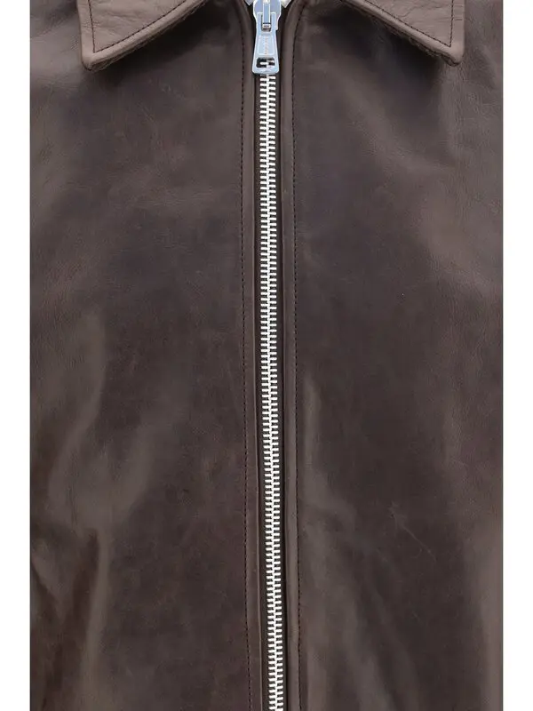 Our Legacy Mini Leather Jacket - Brown