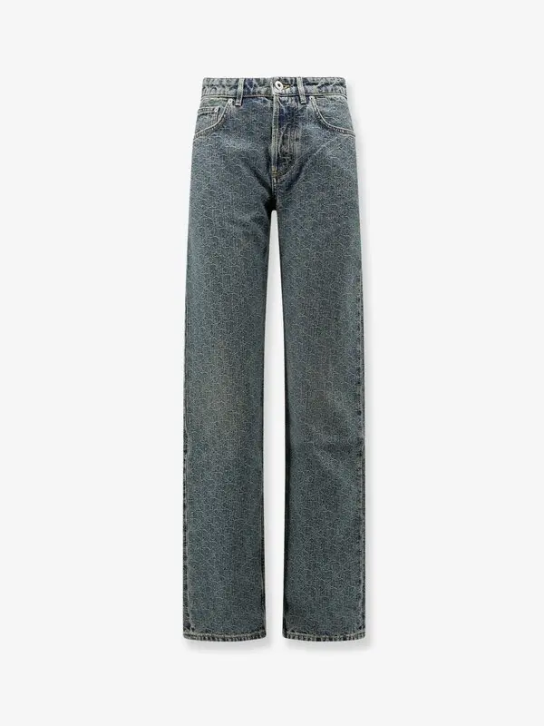 Dior Denim Blue Jeans With All-over Oblique Motif - Multicolor
