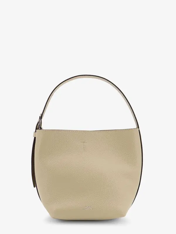 TOTEME Petite Belted Leather Handbag With Logo Lettering Print - Multicolor