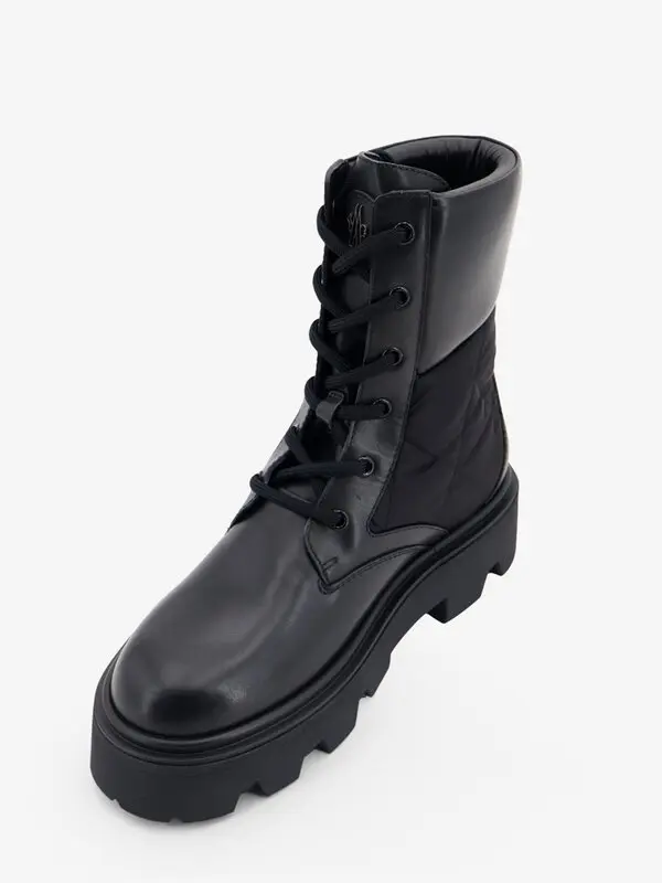 Moncler Aurea Leather And Nylon Boots - Multicolor