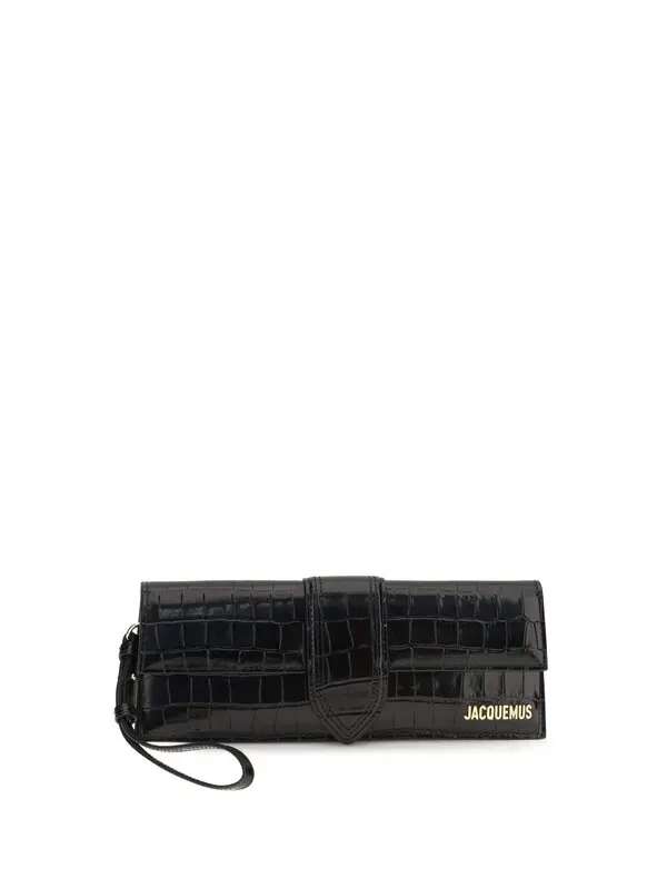 Jacquemus Crocodile-effect Bambino Pouch - Black