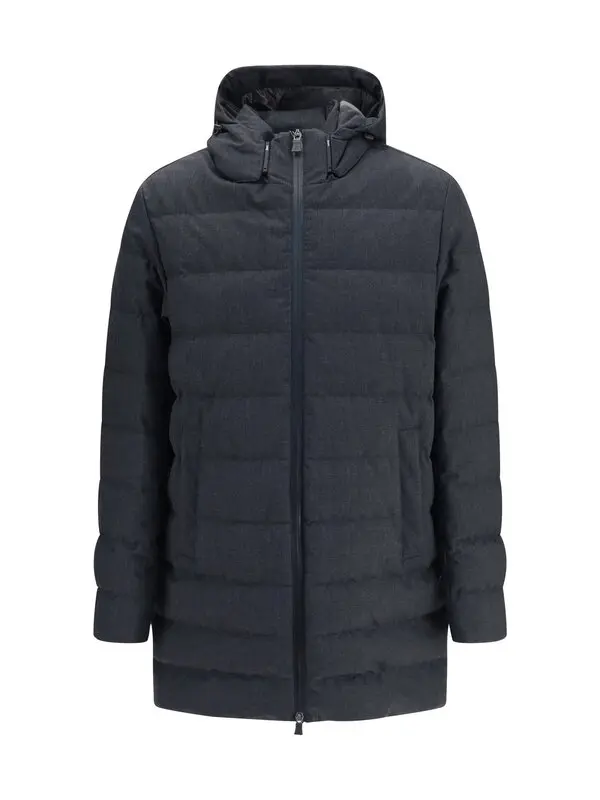 Herno Long Padded Hooded Jacket - Gray