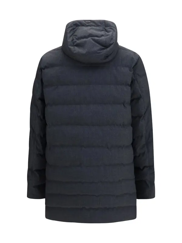 Herno Long Padded Hooded Jacket - Gray