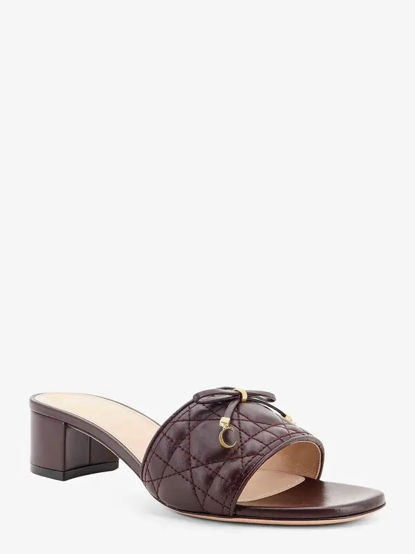 Dior Cannage Sandal With Lambskin Heel - Multicolor