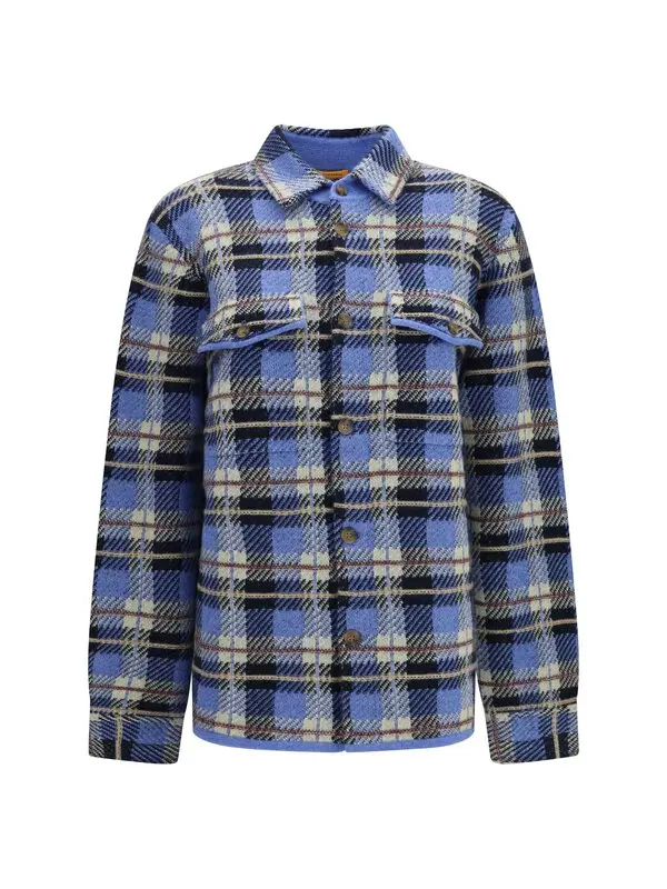 Guest In Residence Checked Cashmere Shirt - Blue