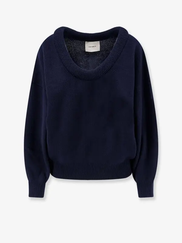 LISA YANG Doria Sweater With Wide Neckline - Blue