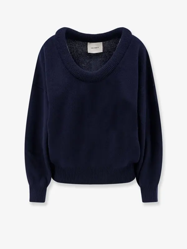 LISA YANG Doria Sweater With Wide Neckline - Blue