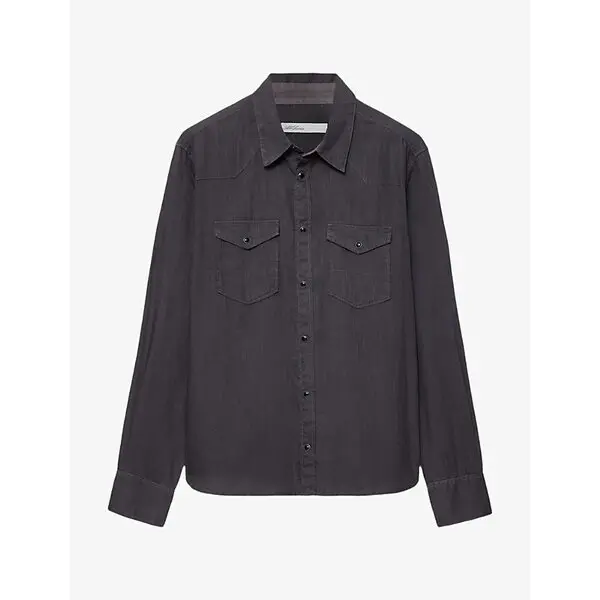 ALLSAINTS Hanway Double-pocket Woven Shirt - Anthracite Bla
