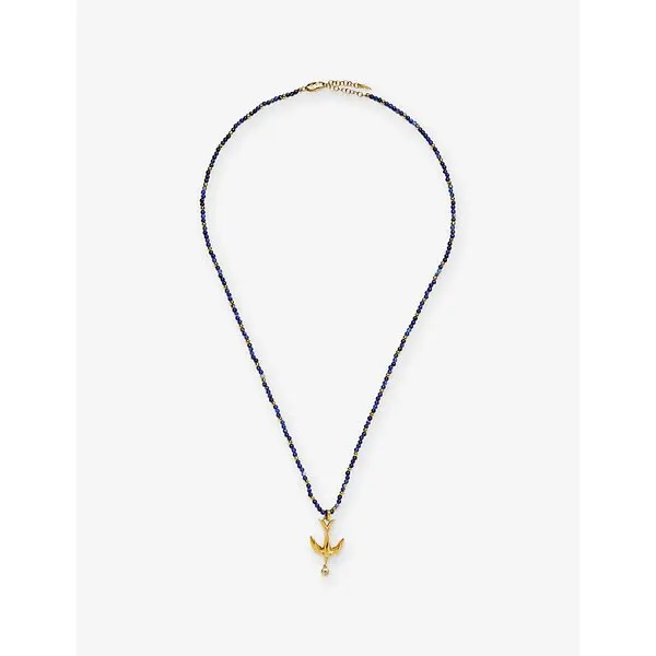 MISSOMA Harris Reed X Taking Flight 18ct -plated Brass, Cubic Zirconia And Blue Sodalite Keepsake Necklace - Gold