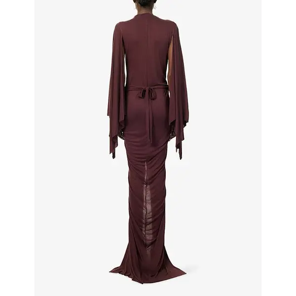 Rick Owens Flag-sleeves Wrap-round Jersey Gown