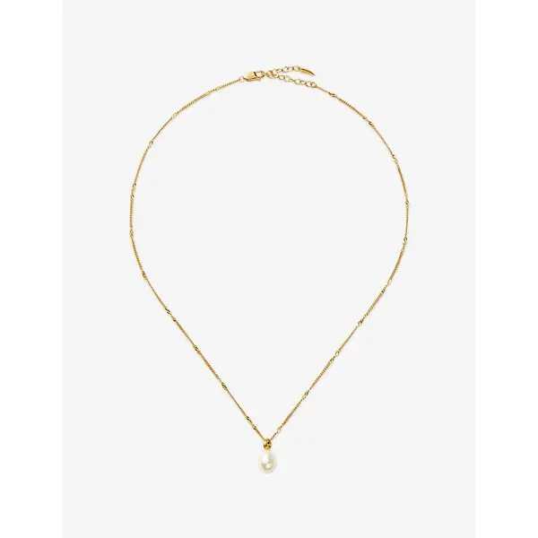 MISSOMA Twisted-chain 18ct Yellow Vermeil And Baroque Pearl Pendant Necklace - Gold