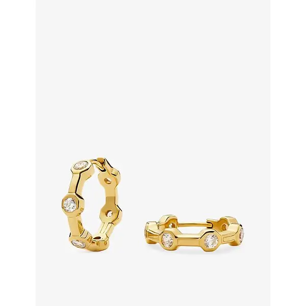 MISSOMA Lucy Williams Tennis Small 18ct Yellow Plated Brass And Cubic Zirconia Hoop Earrings - Gold