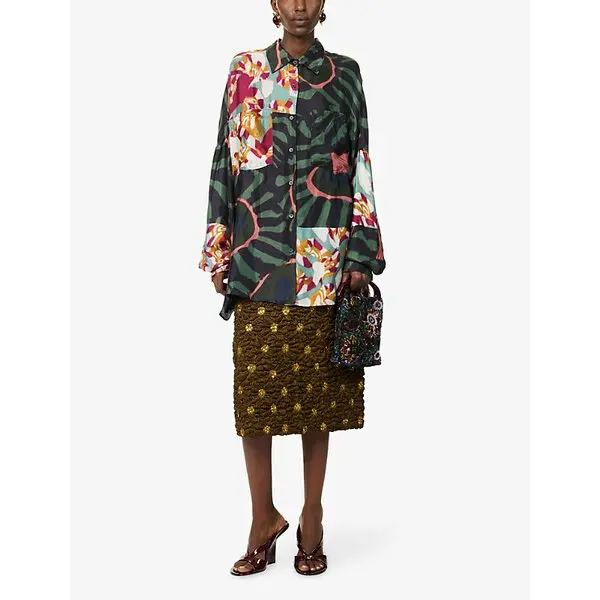 Dries Van Noten Casia Printed Satin Shirt