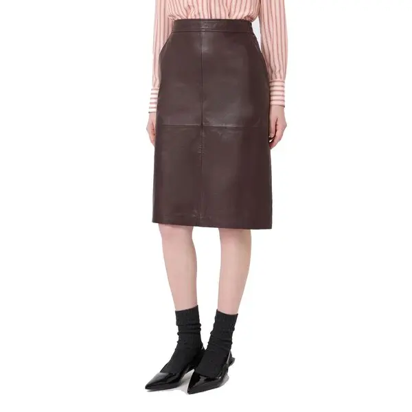 Max Mara Timore Leather Pencil Skirt