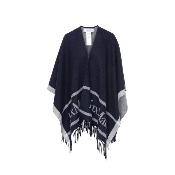 Max Mara Pirania Wool Cape - Blue