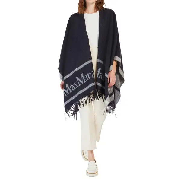 Max Mara Pirania Wool Cape - Blue