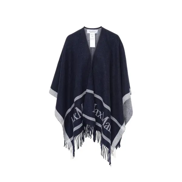 Max Mara Pirania Wool Cape - Blue