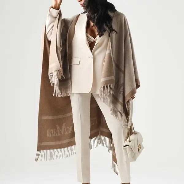 Max Mara Pirania Wool Cape - Cream