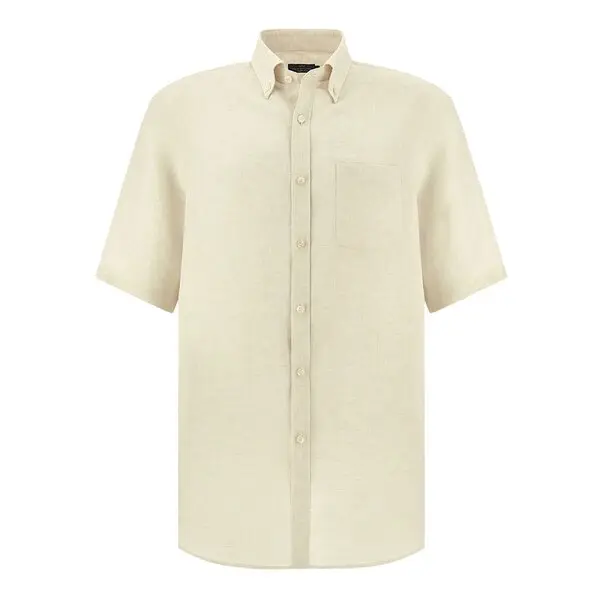 Paul & Shark Soffio Linen Shirt With Short Sleeves