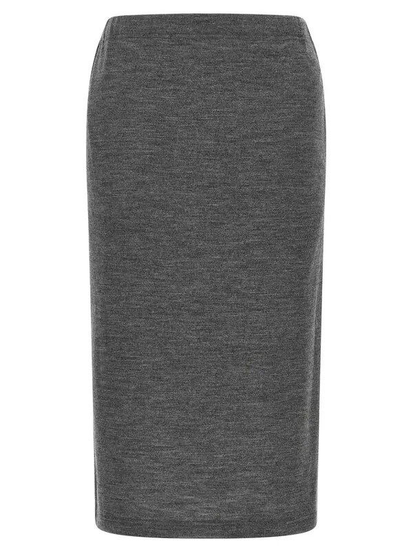 Junya Watanabe Mélange Wool Skirt - Gray