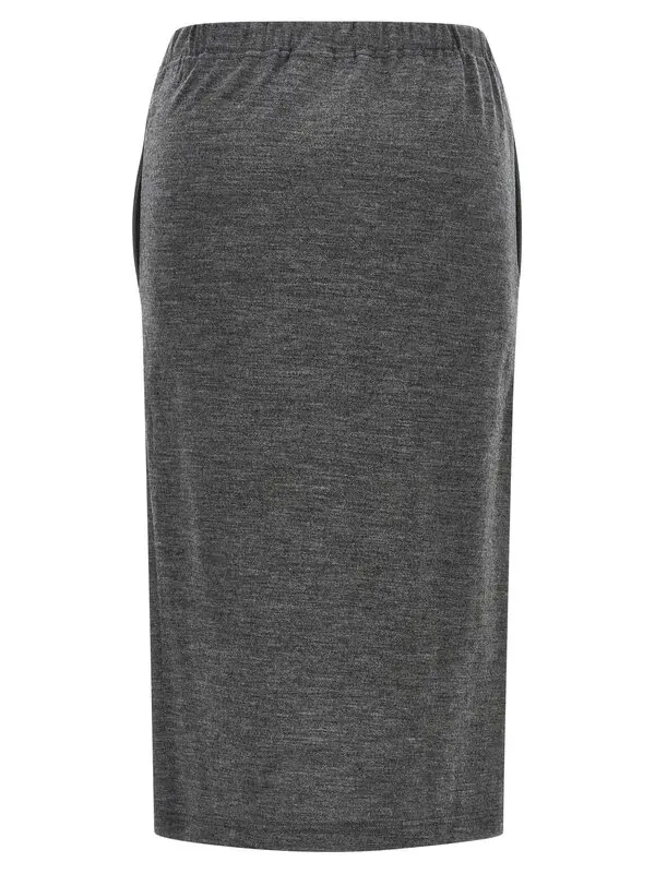 Junya Watanabe Mélange Wool Skirt - Gray