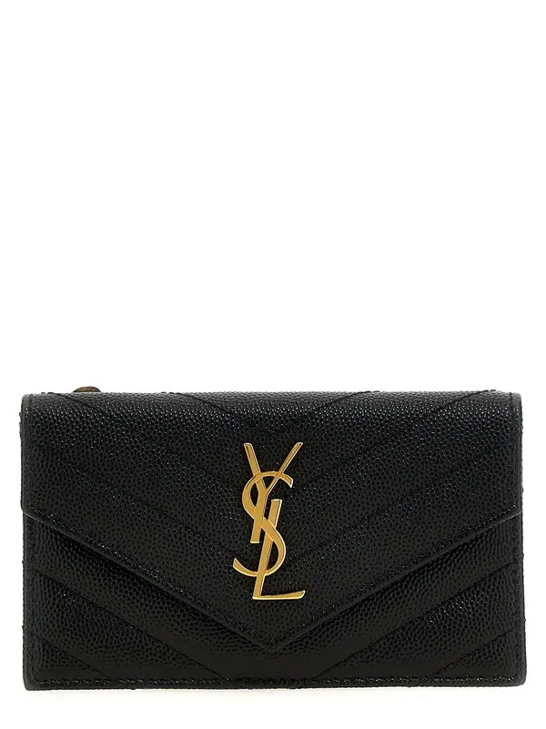 Saint Laurent Cassandre' Card Holder - Black