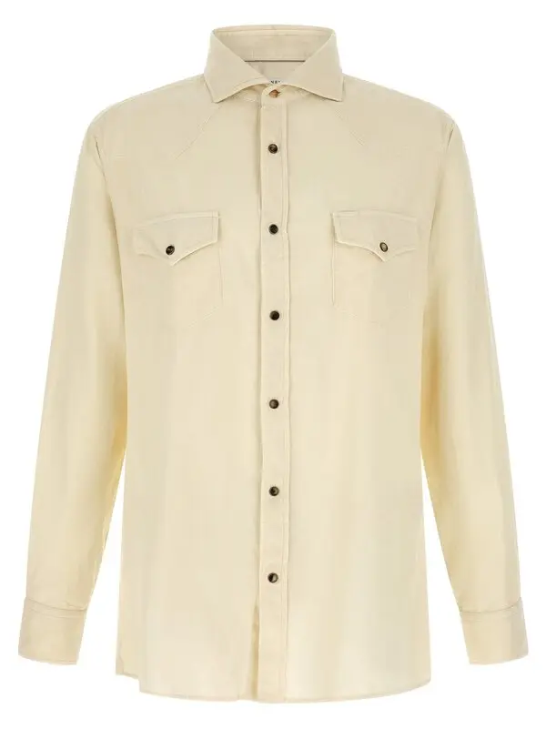 Brunello Cucinelli Western Velvet Shirt - White