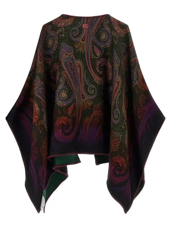 Etro Reversible Paisley Dégradé Cape - Multicolor