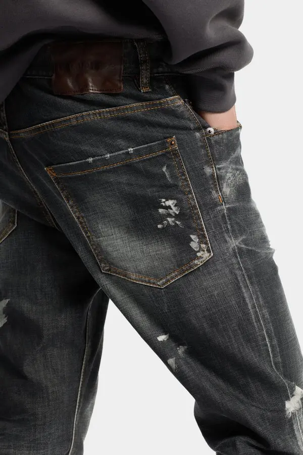 Dsquared2 Denim White Marks Skater Jeans - Black