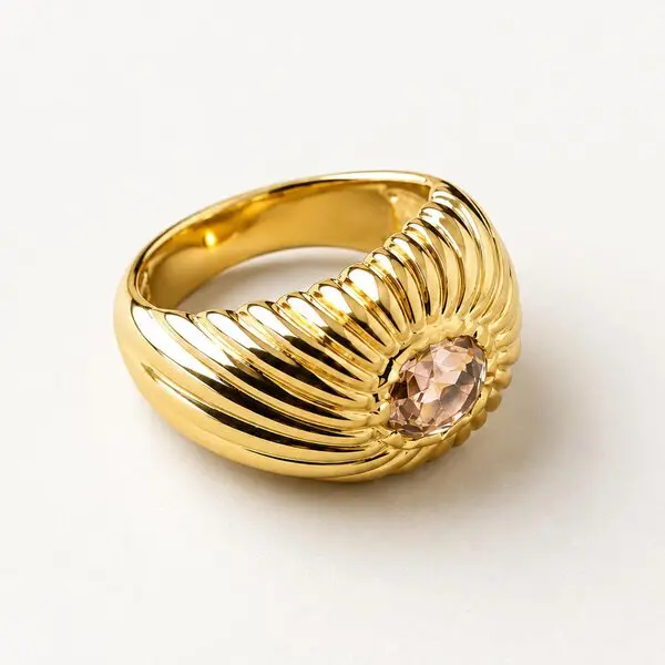 MICHELLA Farah Signet Ring Blush Pink Stone