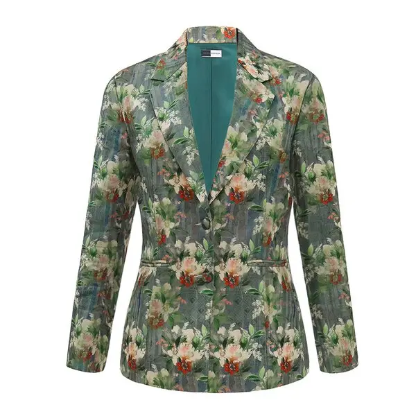 RICHA SHARMA Single Breasted Blazer In Sage Hued Organic Silk