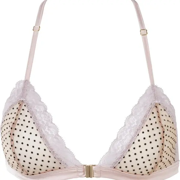 LES JUPONS DE TESS The Wild Rose Open-front Triangle Bra