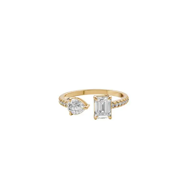 AYA FINE JEWELRY Harlow Emerald Cut & Pear Lab Grown Diamond Toi Et Moi Ring In 14k Gold - Yellow