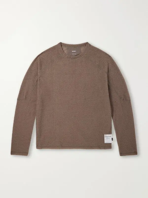 Satisfy Logo-appliquéd Fuzzfleece™ Ad T-shirt - Brown