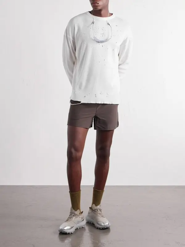 Satisfy Logo-print Distressed Mothtech™ Organic Cotton-jersey T-shirt