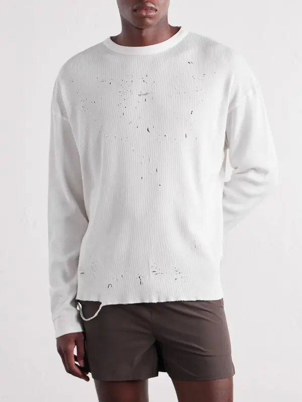Satisfy Logo-print Distressed Mothtech™ Organic Cotton-jersey T-shirt