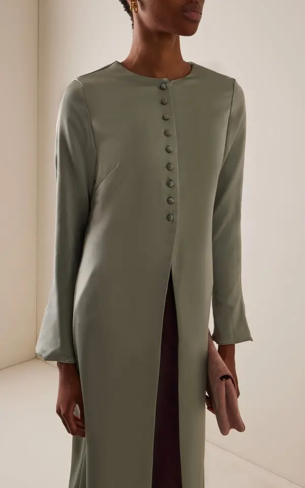 SLOAN Exclusive Buttoned Satin Duster