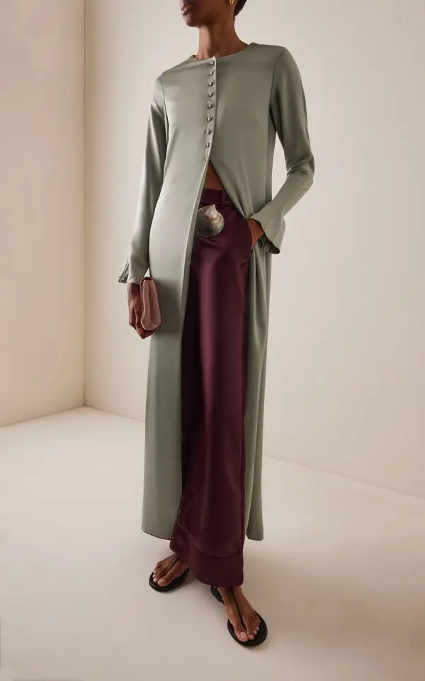 SLOAN Exclusive Buttoned Satin Duster