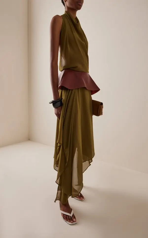 SLOAN Exclusive The Scarf Belted Chiffon Midi Dress