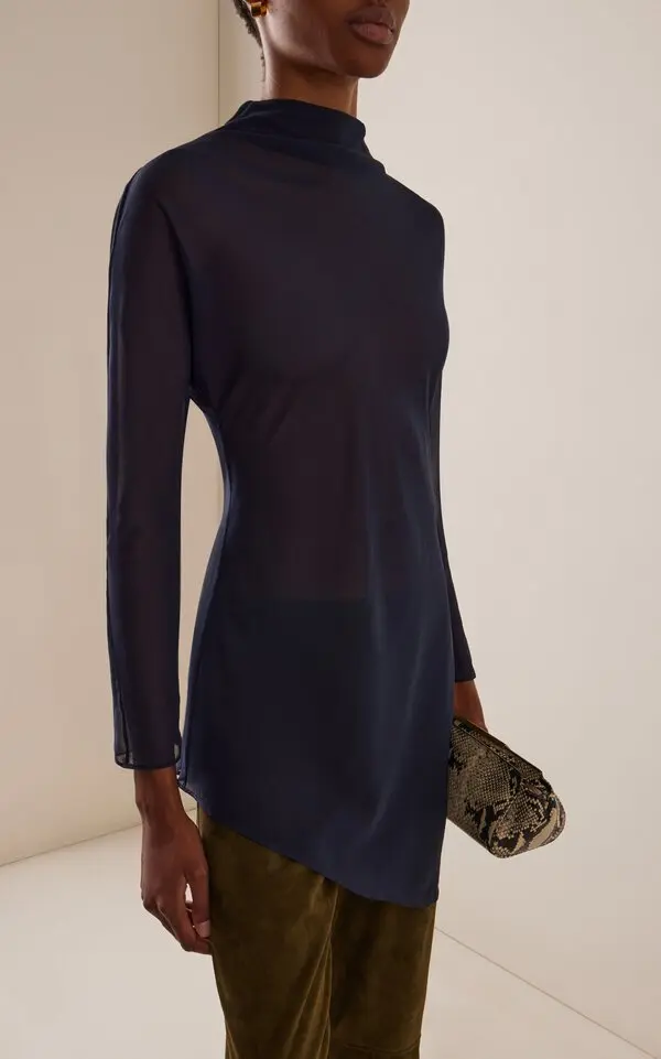 SLOAN Exclusive Wave Chiffon Turtleneck Tunic