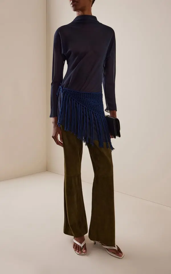 SLOAN Exclusive Wave Chiffon Turtleneck Tunic