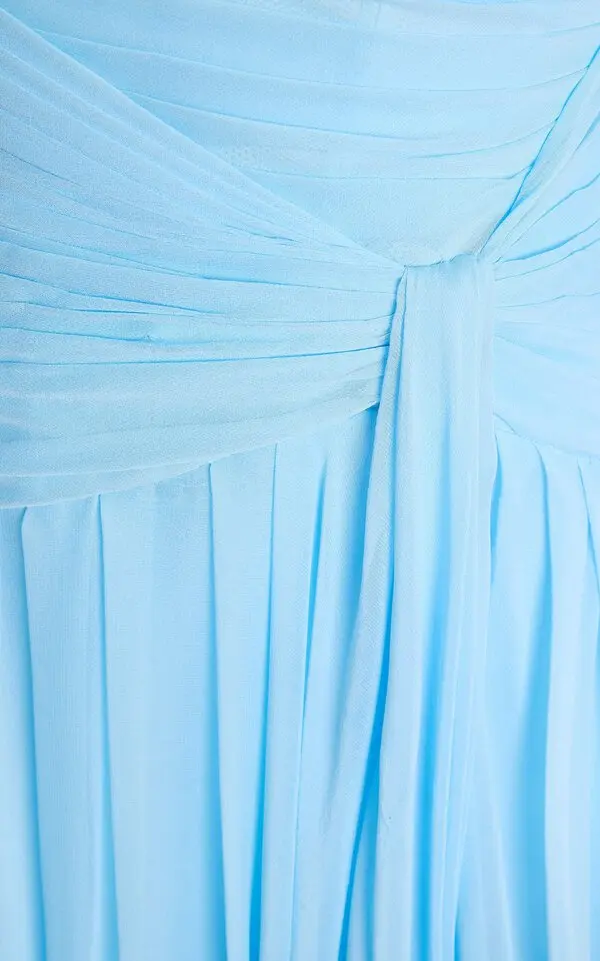 Monique Lhuillier Silk-chiffon Strapless Draped Bodice Dress