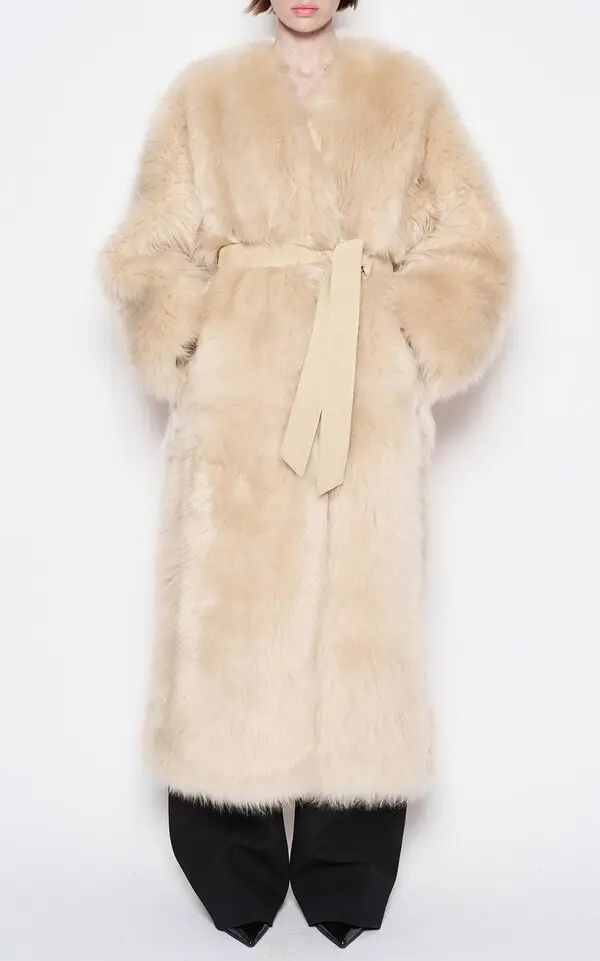 CHAROUX Calin Shearling Coat - Off-white
