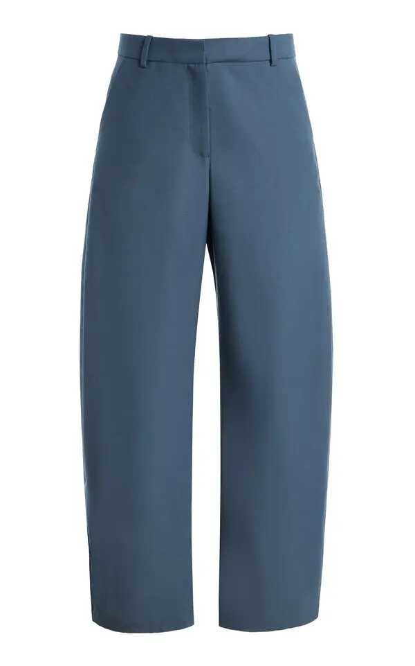 SLOAN Exclusive Wool Barrel-leg Pants - Blue
