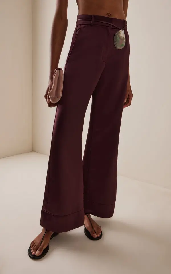 SLOAN Exclusive Belted Twill Flared-leg Pants