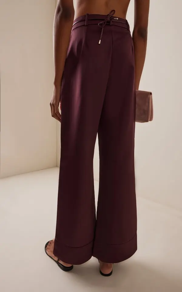 SLOAN Exclusive Belted Twill Flared-leg Pants