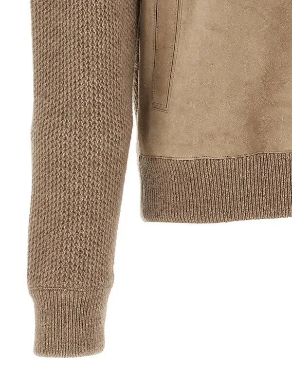 Zegna Suede Panel Cardigan