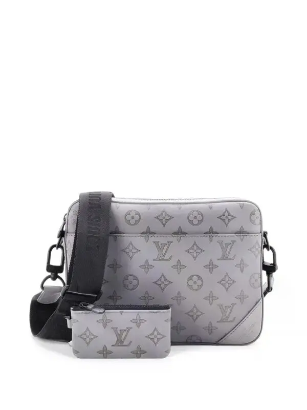 LOUIS VUITTON Duo Messenger Bag Monogram Shadow Leather Crossbody Bag